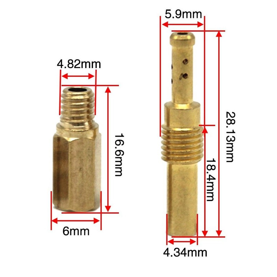 20 Pieces Main Jet and Pilot Jets Brass for Pwk PE PD Fcr PJ Carburetor ...