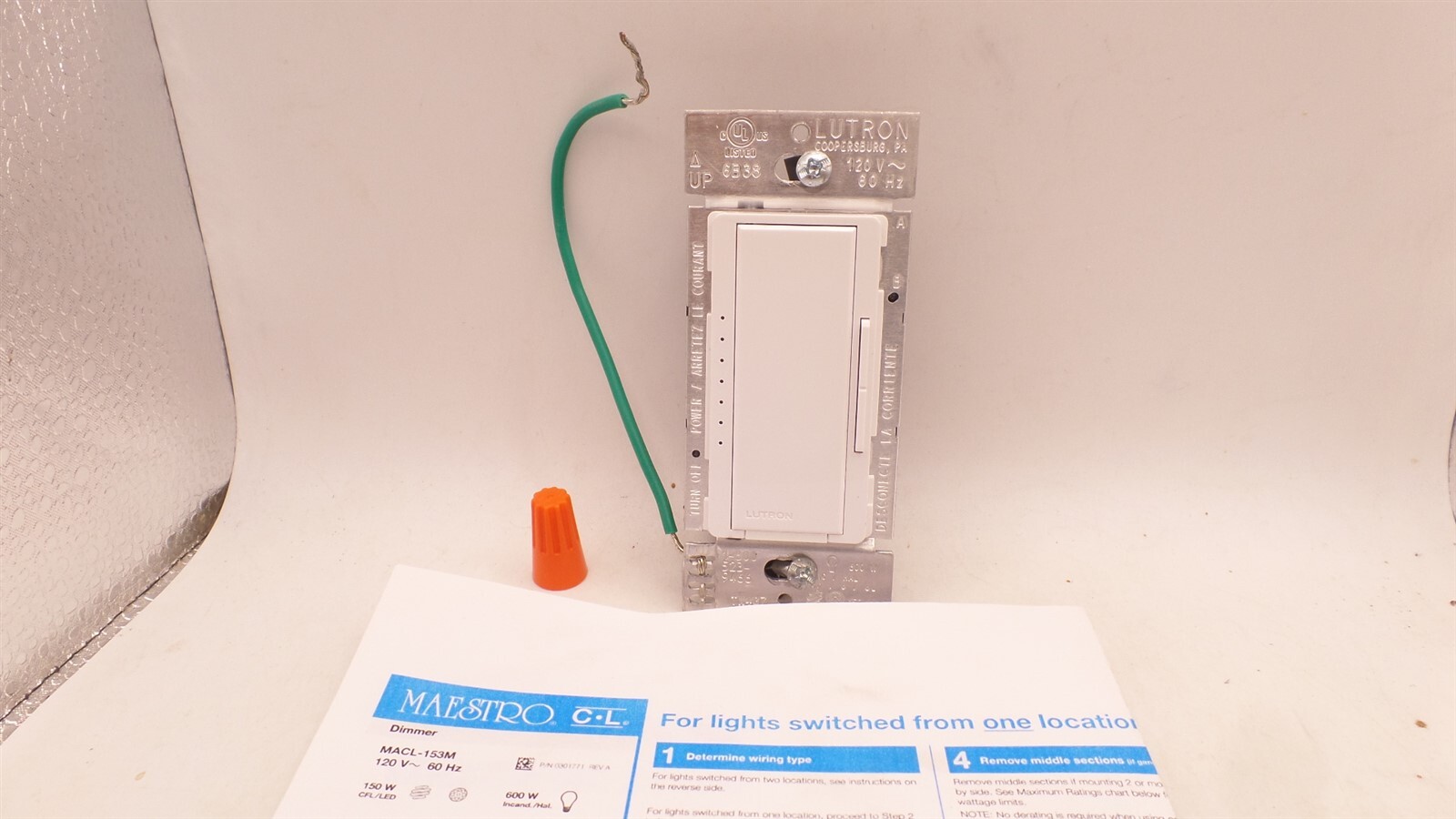 LUTRON MAESTRO MACL-153M-WH MULTI-LOCATION DIMMER 150W WHITE 3-WAY | eBay