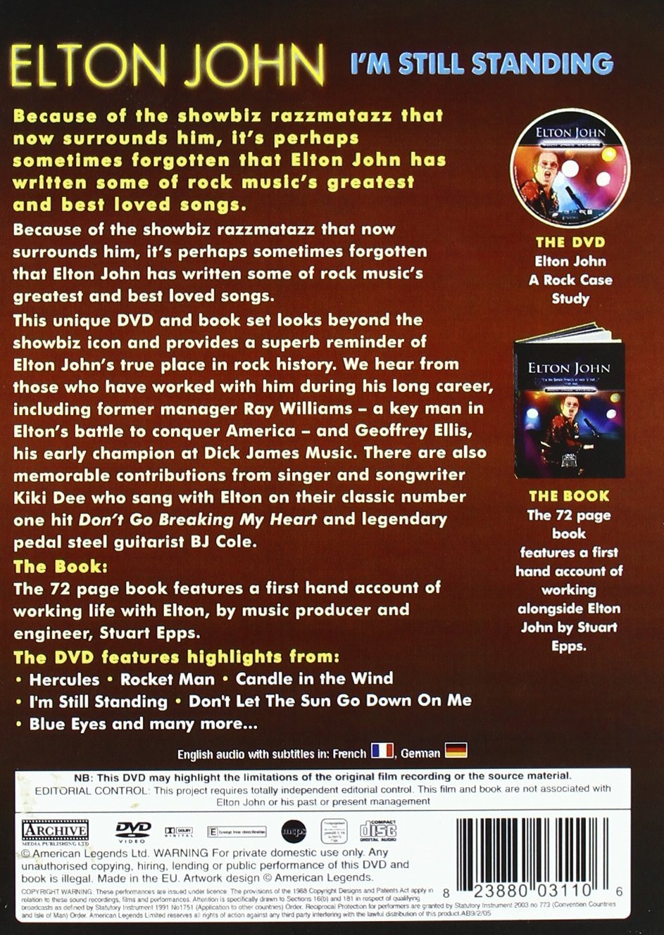 Elton John - I'm Still Standing (DVD, 2009) Brand new and sealed with ...