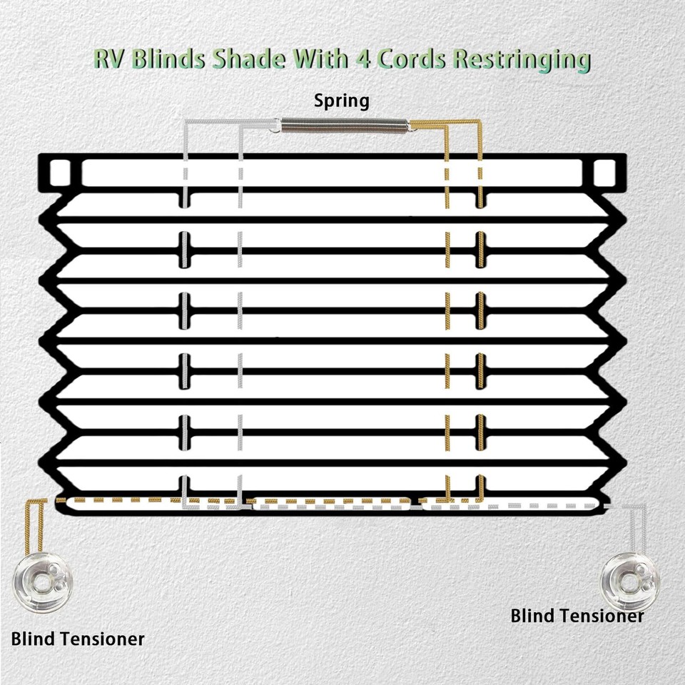 RV Pleated Shade Repair Kit with Wire Restring Tool Camper Window ...