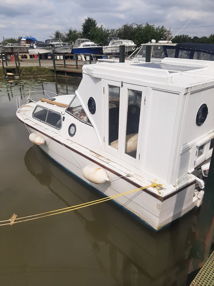 Norman 18 foot Cabin Cruiser river day motor boat | eBay