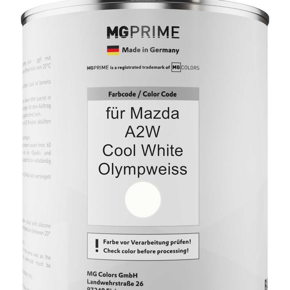 Autolack Dose spritzfertig für Mazda A2W Cool White Olympweiss ...