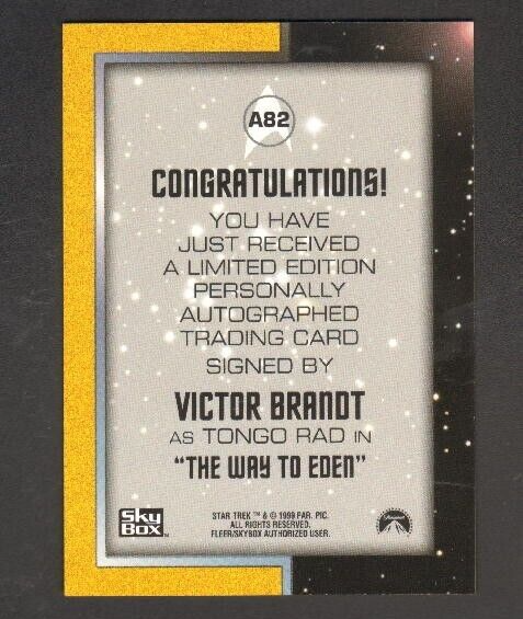 VICTOR BRANDT AUTOGRAPH CARD A82 STAR TREK THE ORIGINAL SERIES SEASON 3 ...