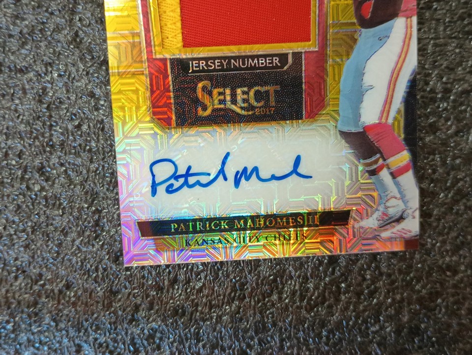 2017 Panini Select Prime Selections GOLD Patrick Mahomes Autograph #7/ ...