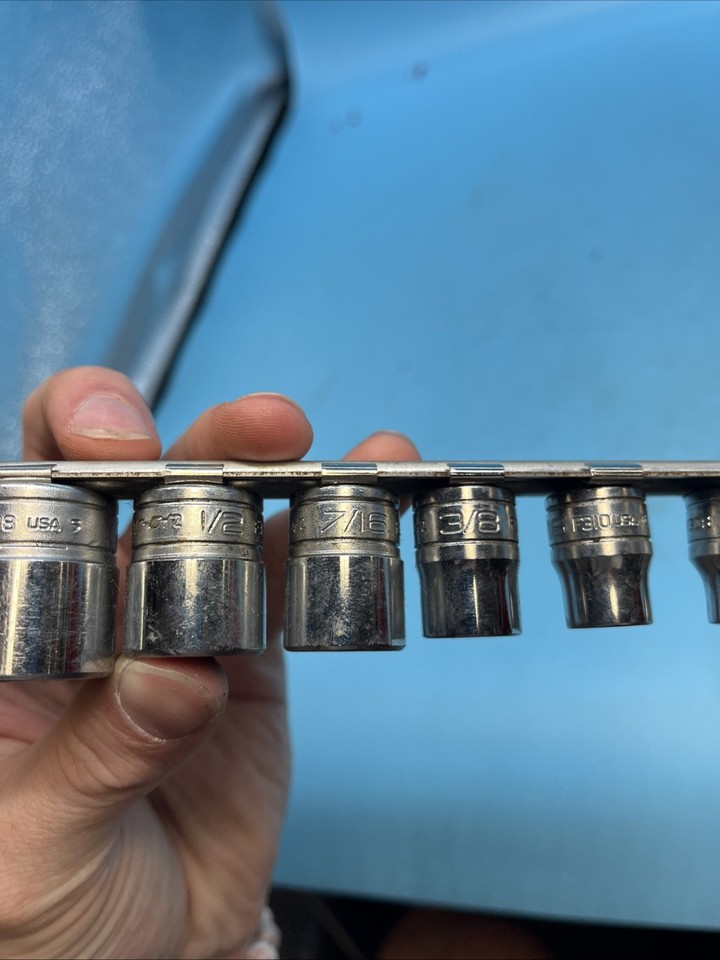 Snap-on Tools 7pc 3/8" Drive 1/4" - 5/8" SAE 8pt Double Square Socket ...