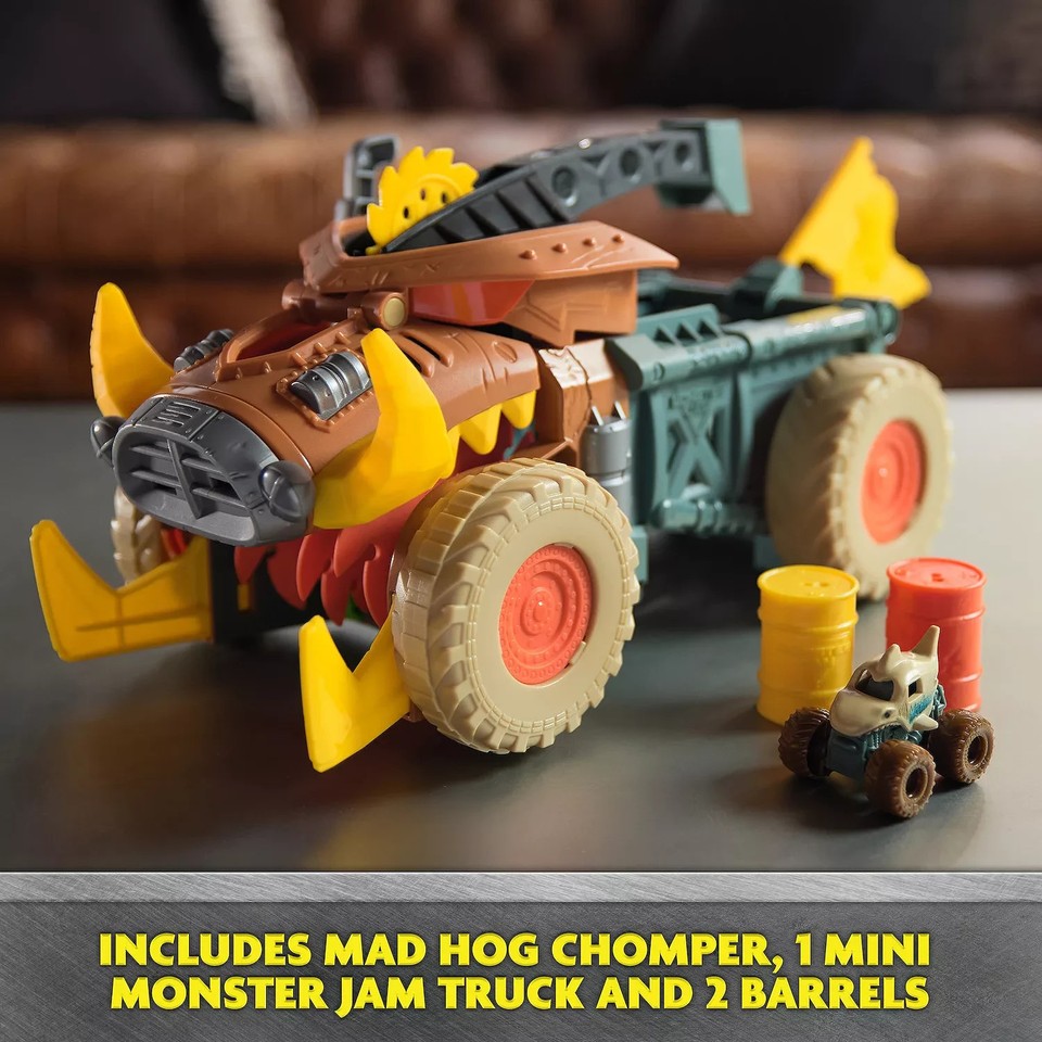 Monster Jam Megalodon Mini Jams & Mad Hog Chomper Truck Set | eBay
