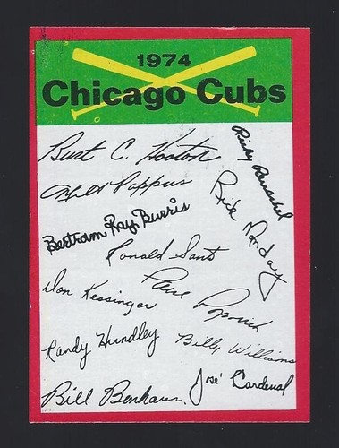 1974 Topps CHICAGO CUBS Team Checklist Red Border UNMARKED | eBay