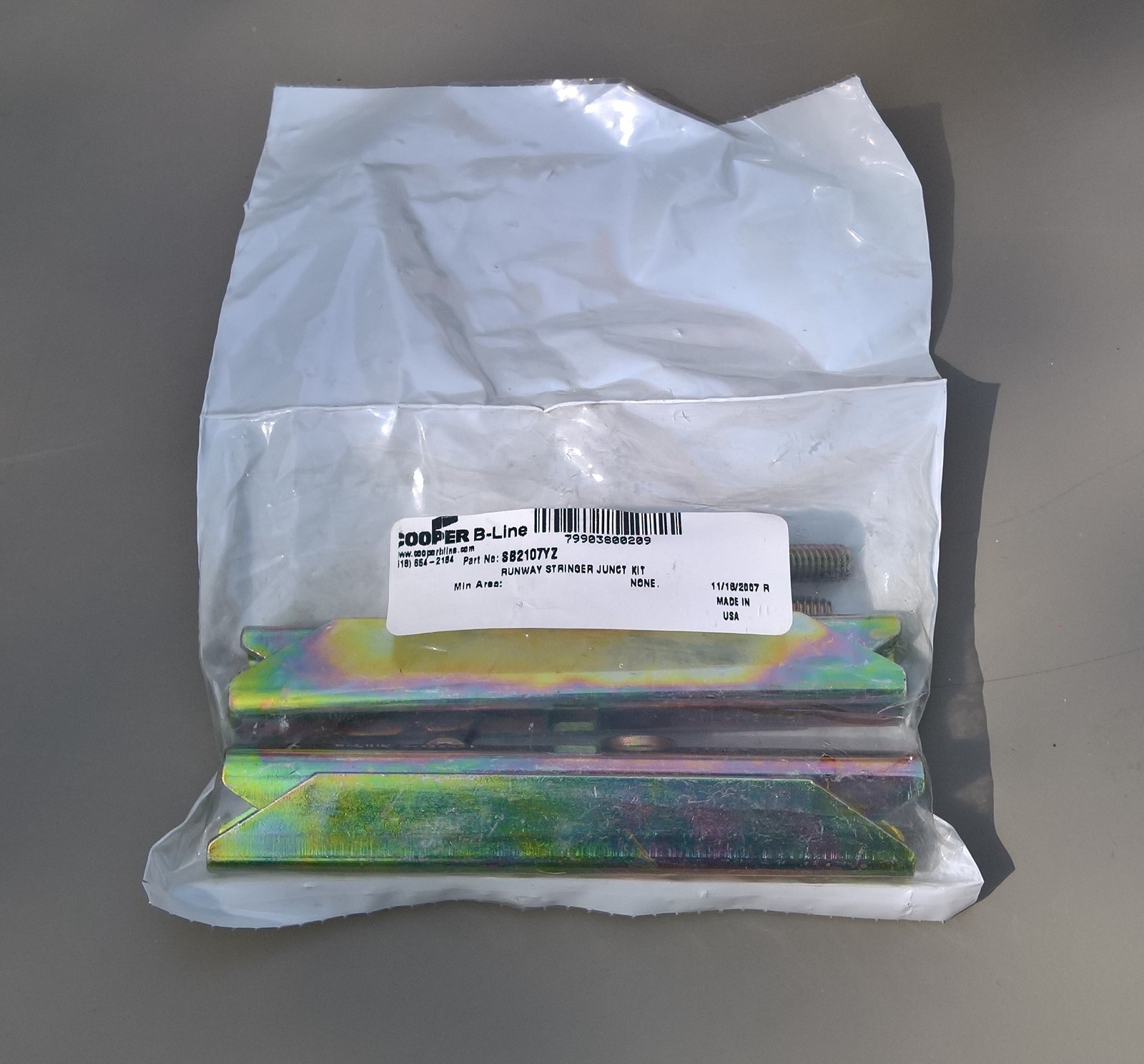 COOPER B-LINE SB2107YZ RUNWAY STRINGER JUNCTION KIT BUTT SPLICE CLAMP ...