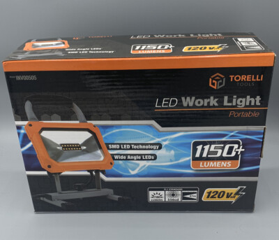 Torelli Tools LED Work Light Portable 120v 1150+ Lumens Model INV00505 ...