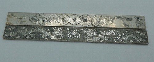 Vintage Chinese Tibet Silver 2 Town Rulers Hand Made Dragons & Bookmark ...