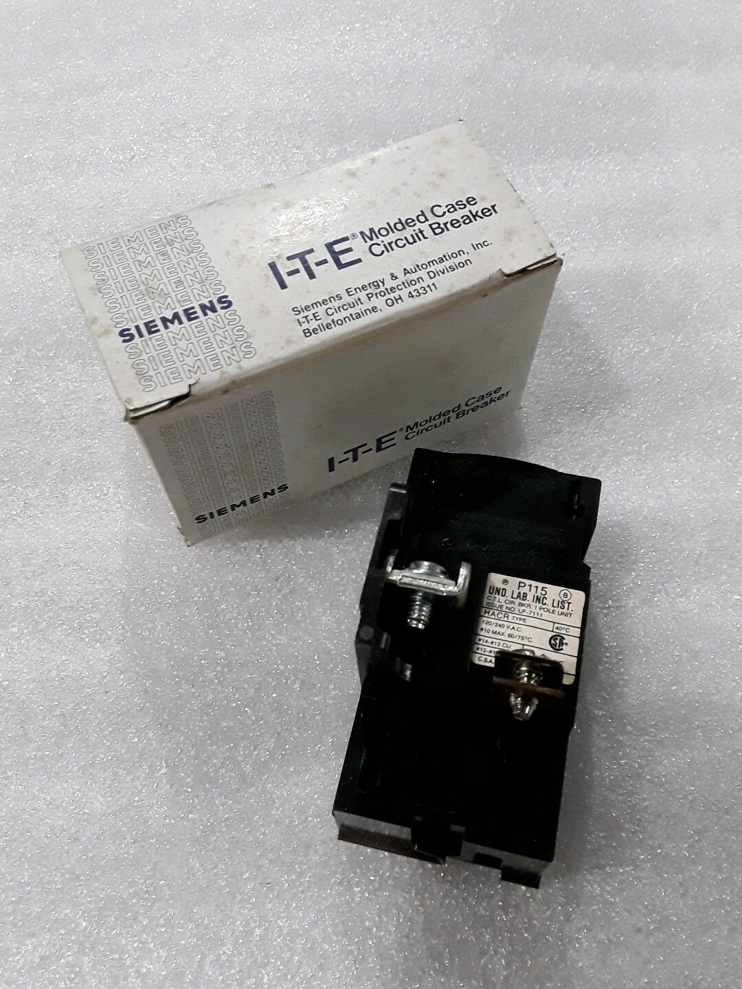 P115 SIEMENS ITE 1 POLE 15A 240VAC NEW | eBay