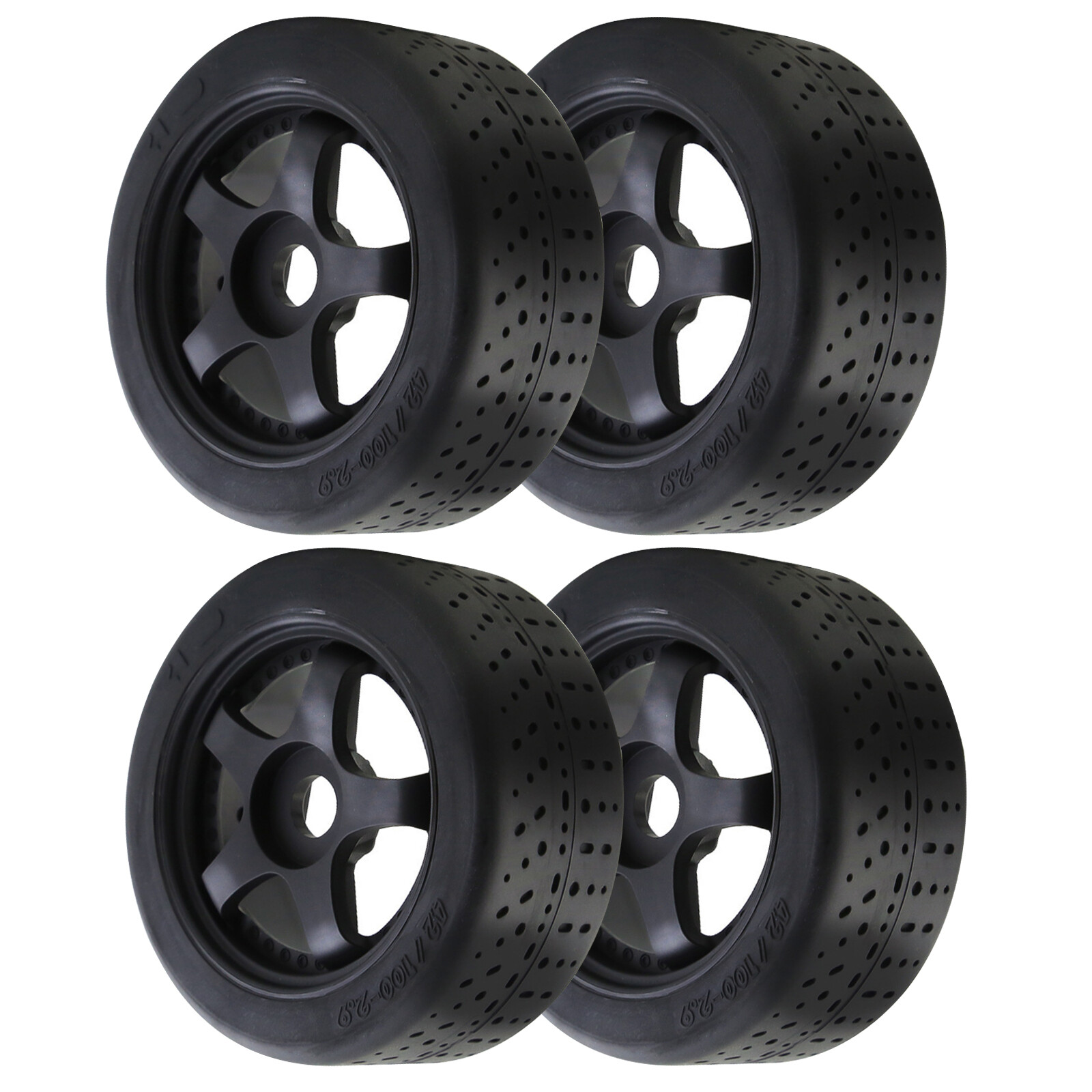 4Pcs 1/7 RC Car Plastic + Rubber Wheels Rim For ARRMA INFRACTION 6S ...