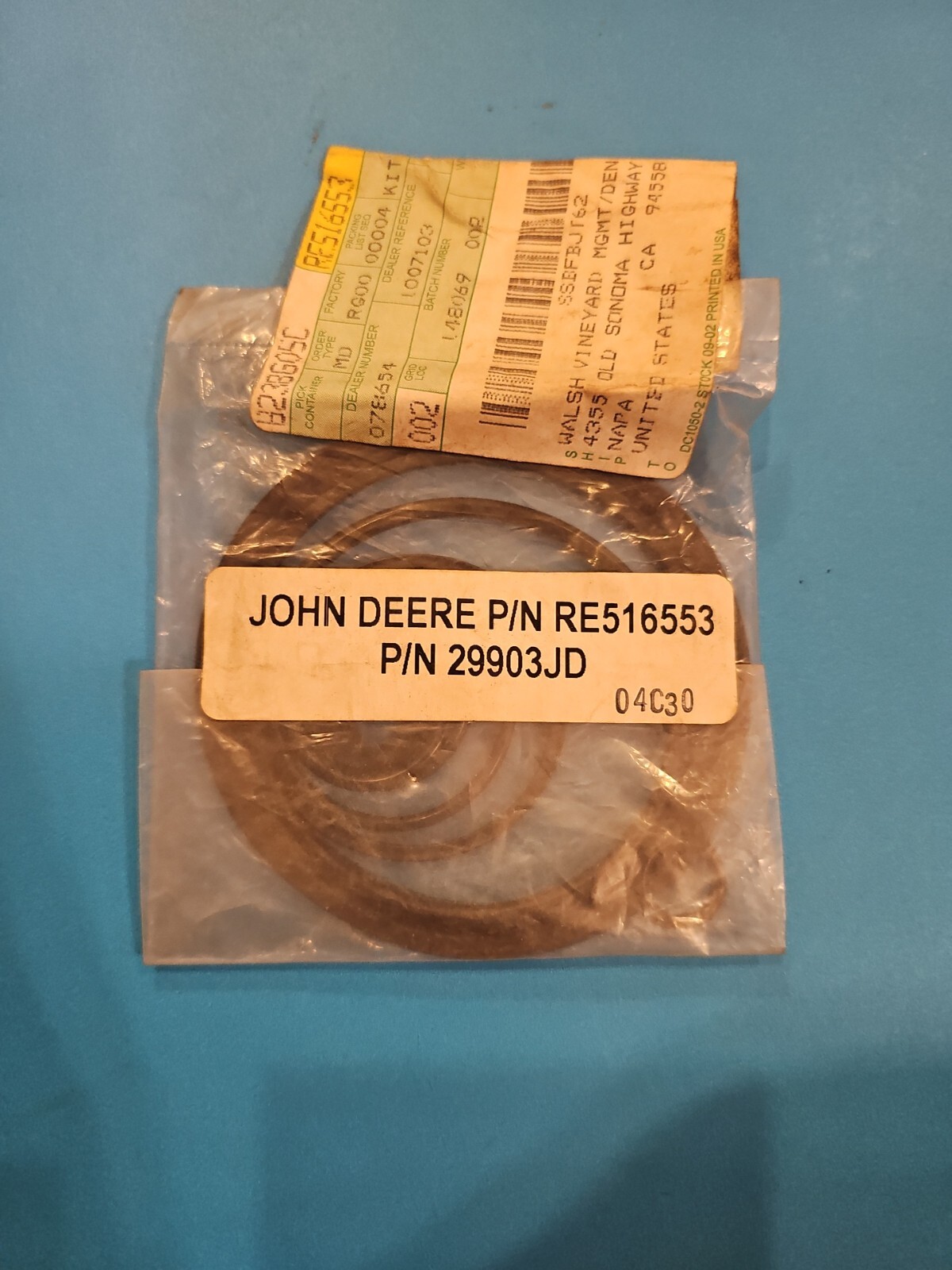 John Deere Original Equipment Seal Kit RE516553 (A1) | eBay
