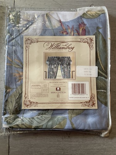 Williamsburg Blouson Valance Blue Floral Periw Garden Pattern Vintage ...