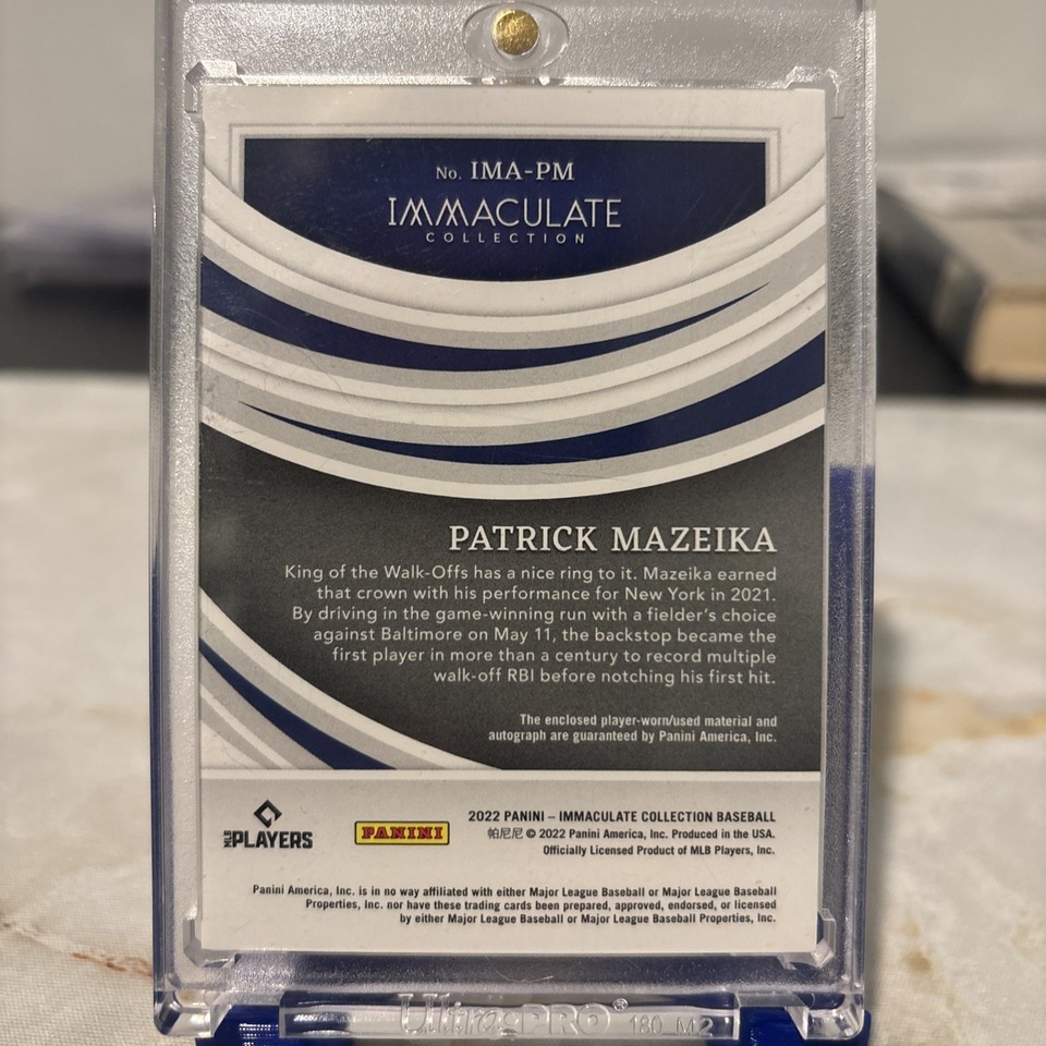 2022 Panini Immaculate Material Holo Silver /25 Patrick Mazeika Rookie ...