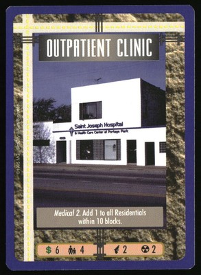 SimCity The Card Game Outpatient Clinic 1995 | eBay