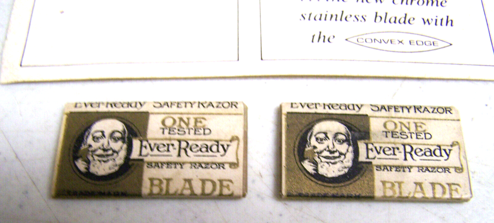 2 Vintage Ever-Ready Razor 1 Blade NOS & Eversharp Sample w/ Card with ...