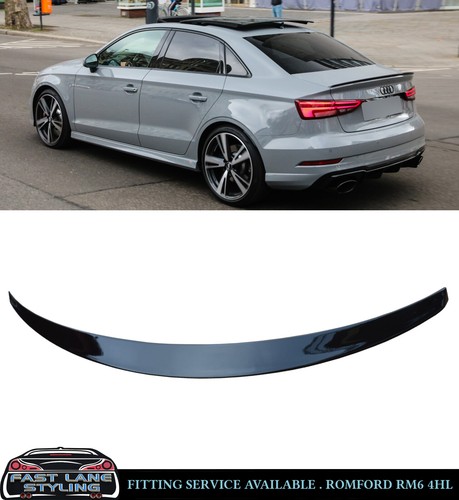 AUDI A3 8V SALOON REAR BOOT TRUNK LIP SPOILER S3 STYLE GLOSS BLACK 2013 ...