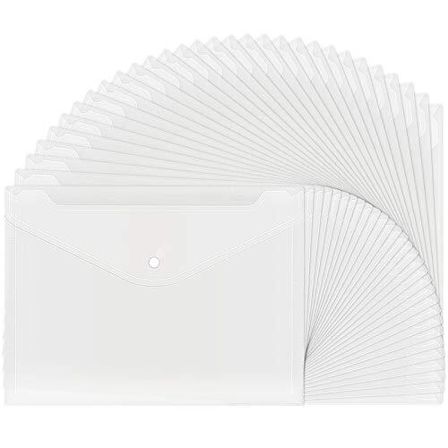 30pcs Plastic Envelopes Clear Reusable Poly Envelope Waterproof File | eBay
