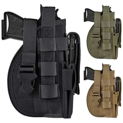 Tactical Molle Right Hand Pistol Holster Fits Gun with Laser or Light ...