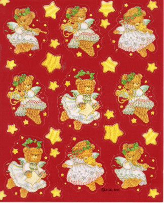 Vintage American Greetings AGC Stickers /Christmas Angel Teddy Bears ...