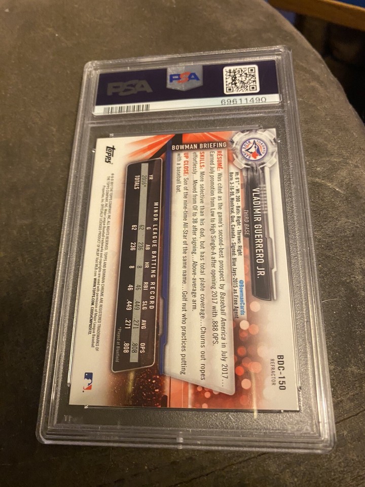 2017 Bowman Chrome Draft Refractor Vladimir Guerrero Junior Psa 10 | eBay