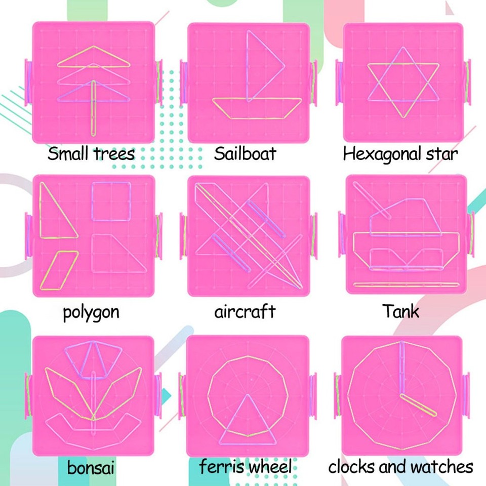20 pcs Plastic Nail Board Plate Creative Geoboard For Kids Mathematics ...