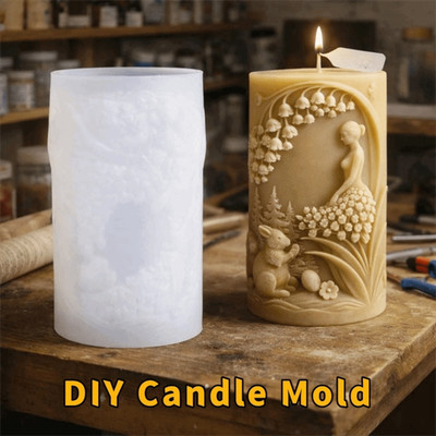 Reusable Flower Girl Candle Mold Non-stick Plaster Mold DIY Crafting ...