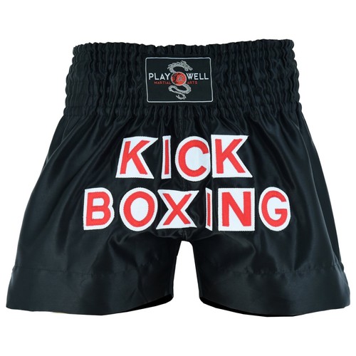 Playwell Competition Kick Boxing Fight Shorts Black Trunks MMA Pants ...
