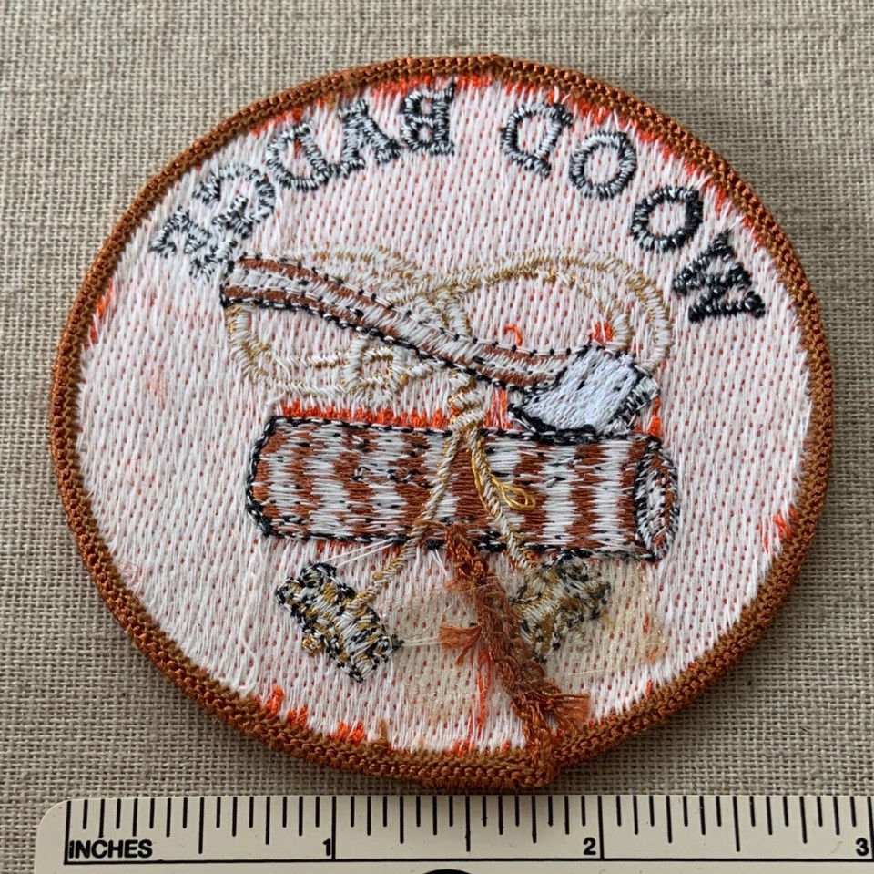 Vintage WOODBADGE AXE N LOG Boy Scout PATCH Beads BSA Gilwell Park ...