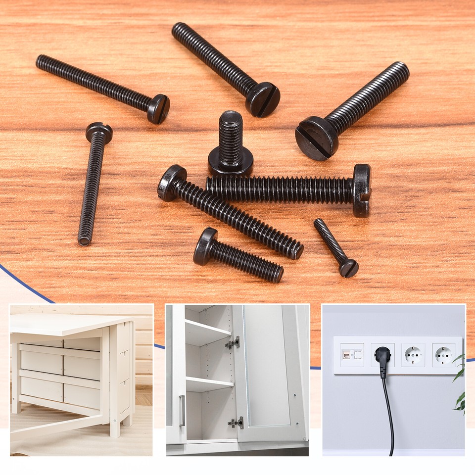 Black Oxide Slotted Button Head Screws, 10Pcs 8-40 x 3/4" Machine Screw ...