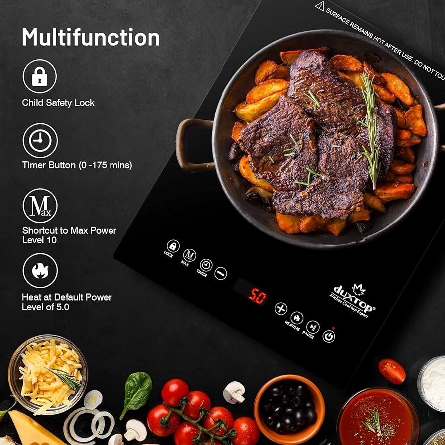 Electric Glass Top Hot Plate Portable Cooktop 1600W – Works With All ...