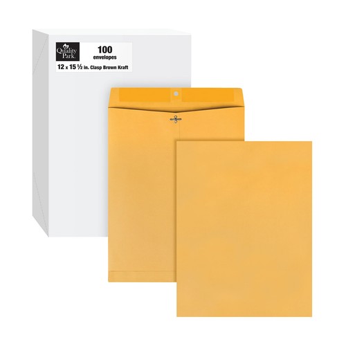 12 x 15-1/2 Clasp Envelopes, Clasp and Gummed Closures, for Oversized ...