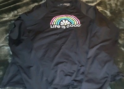 Ladies Size L black With Rainbow Long Sleeve Life Is Good Rash Guard | eBay