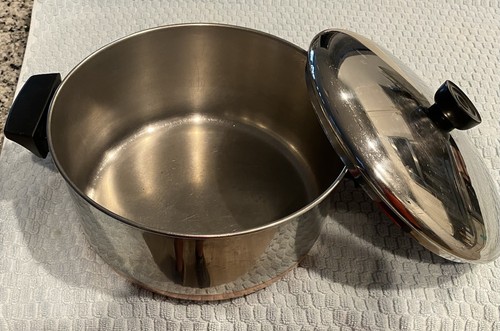 REVERE WARE COPPER BOTTOM STOCK POT 4 1/2 QT WITH LID #4 | eBay