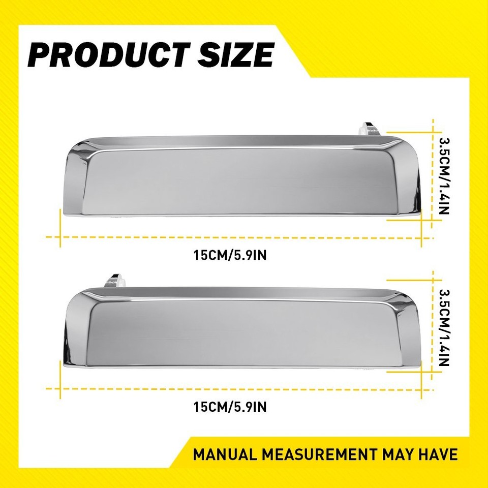 2 Chrome Front Left Right Side Exterior Outside Door Handle For 86-89 ...
