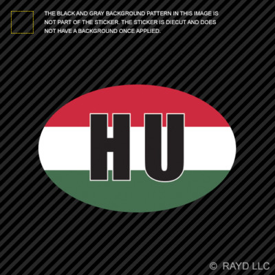 Hungary Oval Sticker Die Cut Decal Hungarian Country Code euro HU v4 | eBay