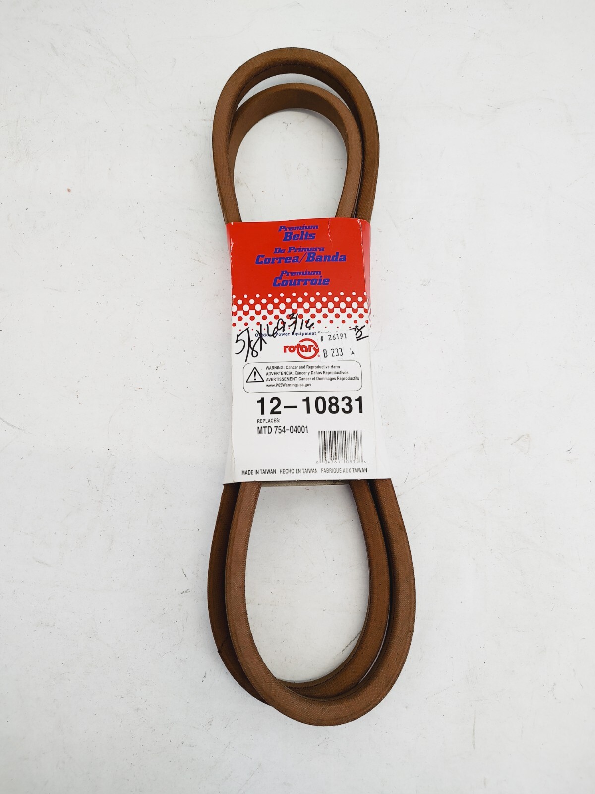 954-04001 754-04001 95404001a 75404001 MTD Cub TROYBILT Belt OEM Spec ...