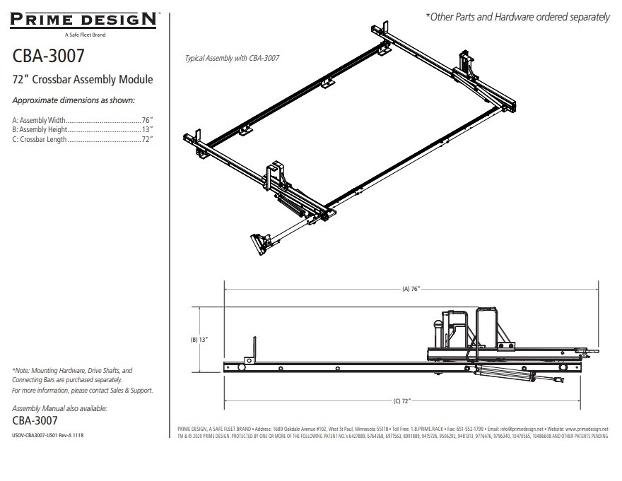 Prime Design CBA-3007, CBR ASSY MODULE 2 CBR 72 IN FAM BASE-ROT | eBay