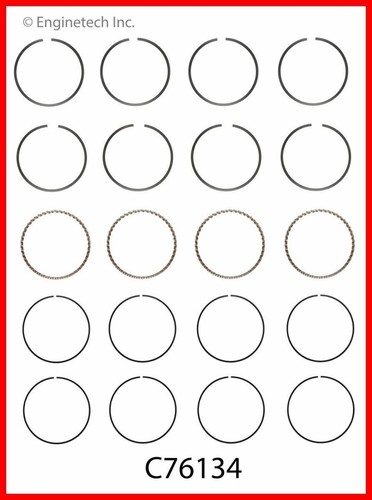 Chrome Piston Rings Set (.50mm Oversized) for 1989-1994 Nissan 1.6L ...