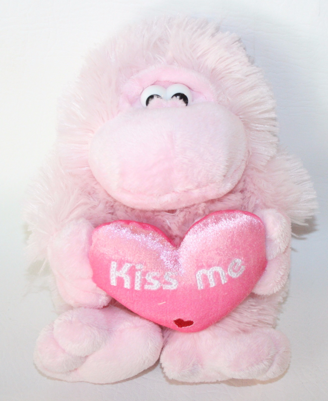 Valentine 9" Plush PINK GORILLA APE Kiss Me Super Soft Stuffed Animal ...