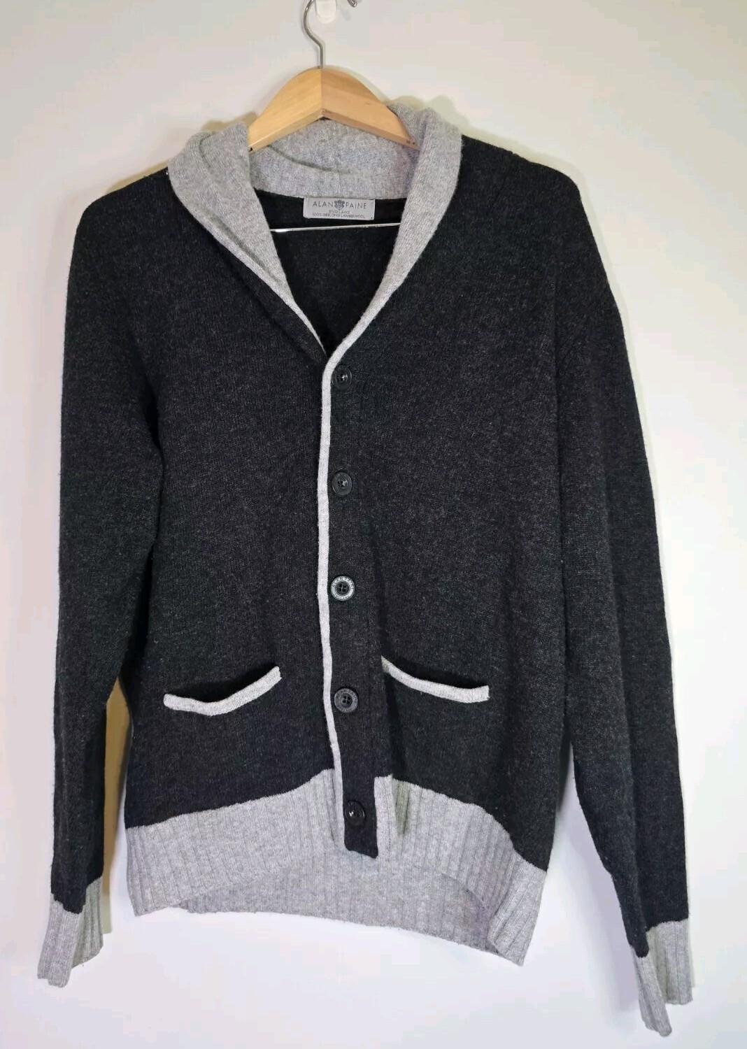Alan Paine Cardigan, Size Large. Grey Made In England… - Gem