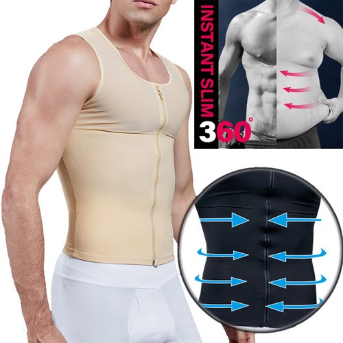 Mens Slimming Body Shaper Chest Compression Shirt Gynecomastia Moobs ...