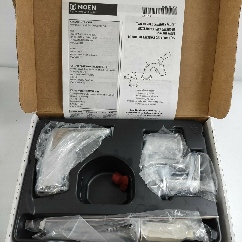 Moen T6820 Method Two-Handle Widespread Low Arc Bathroom Faucet, Chrome ...