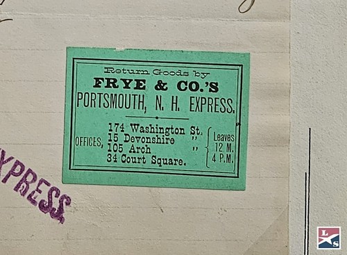 L/S US Private Express Frye & Co. Express Letter Label Mosher FRYX-L15 ...