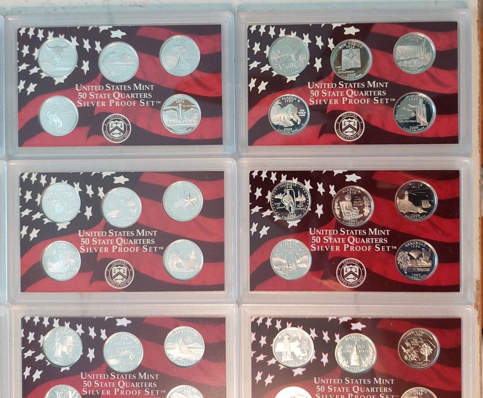 1999 - 2008 SILVER STATE QUARTER PROOF SETS 10 SETS no box or COA | eBay
