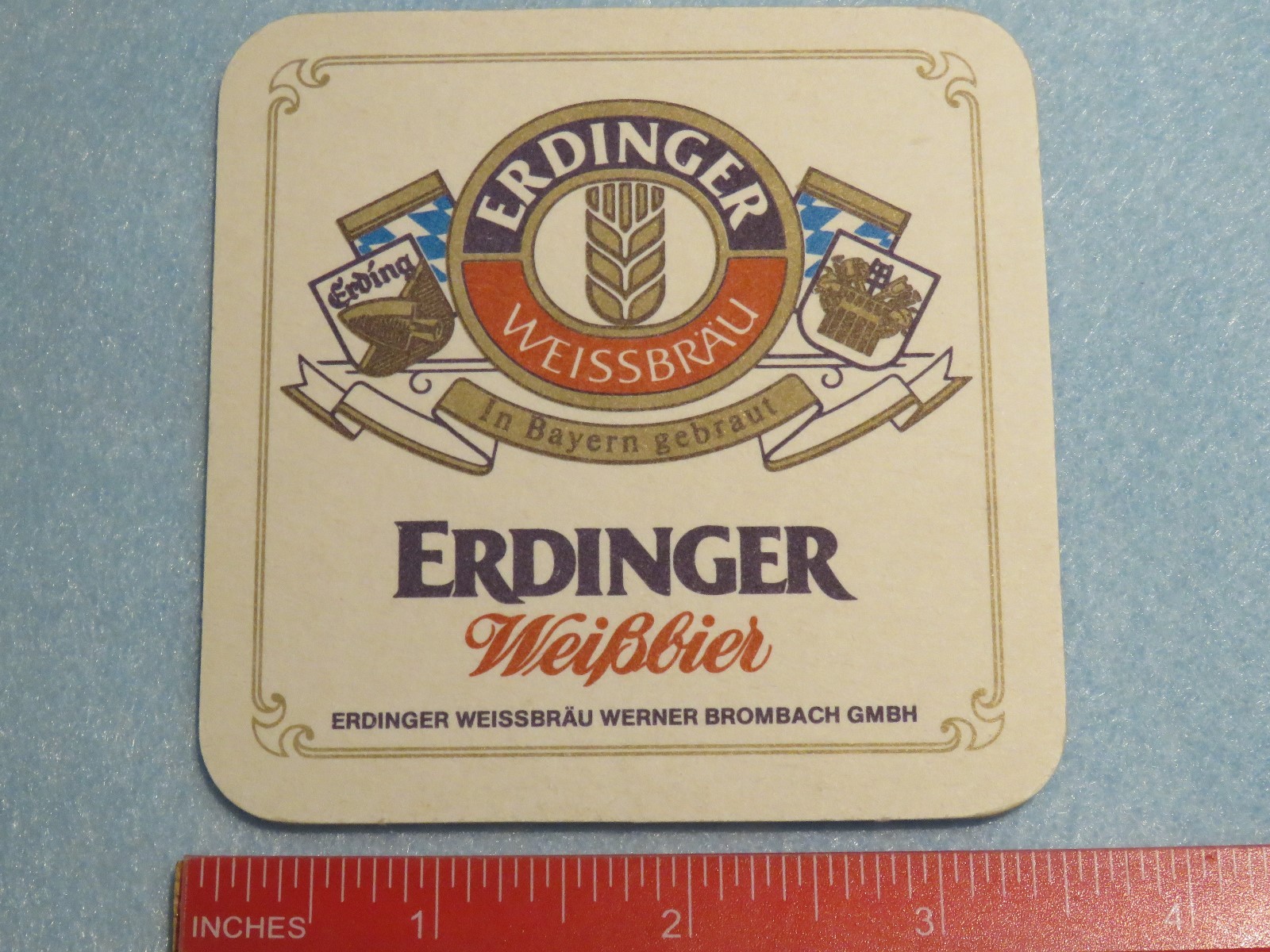 Beer Collectible Coaster ~ ERDINGER Weissbrau Werner Weissbier ~ Erding ...