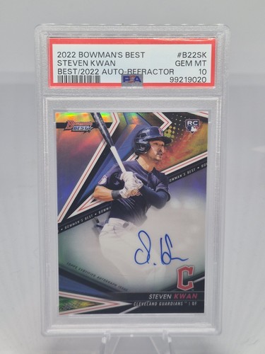 PSA 10 Steven Kwan 2022 Bowman's Best of 2022 Refractor Autograph #B22 ...
