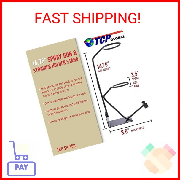 TCP Global Gravity Feed Paint Gun Holder - Wall or Bench Mount, HVLP ...