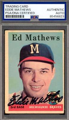 Eddie Mathews PSA DNA Vintage Signed 1958 Topps Autograph | eBay